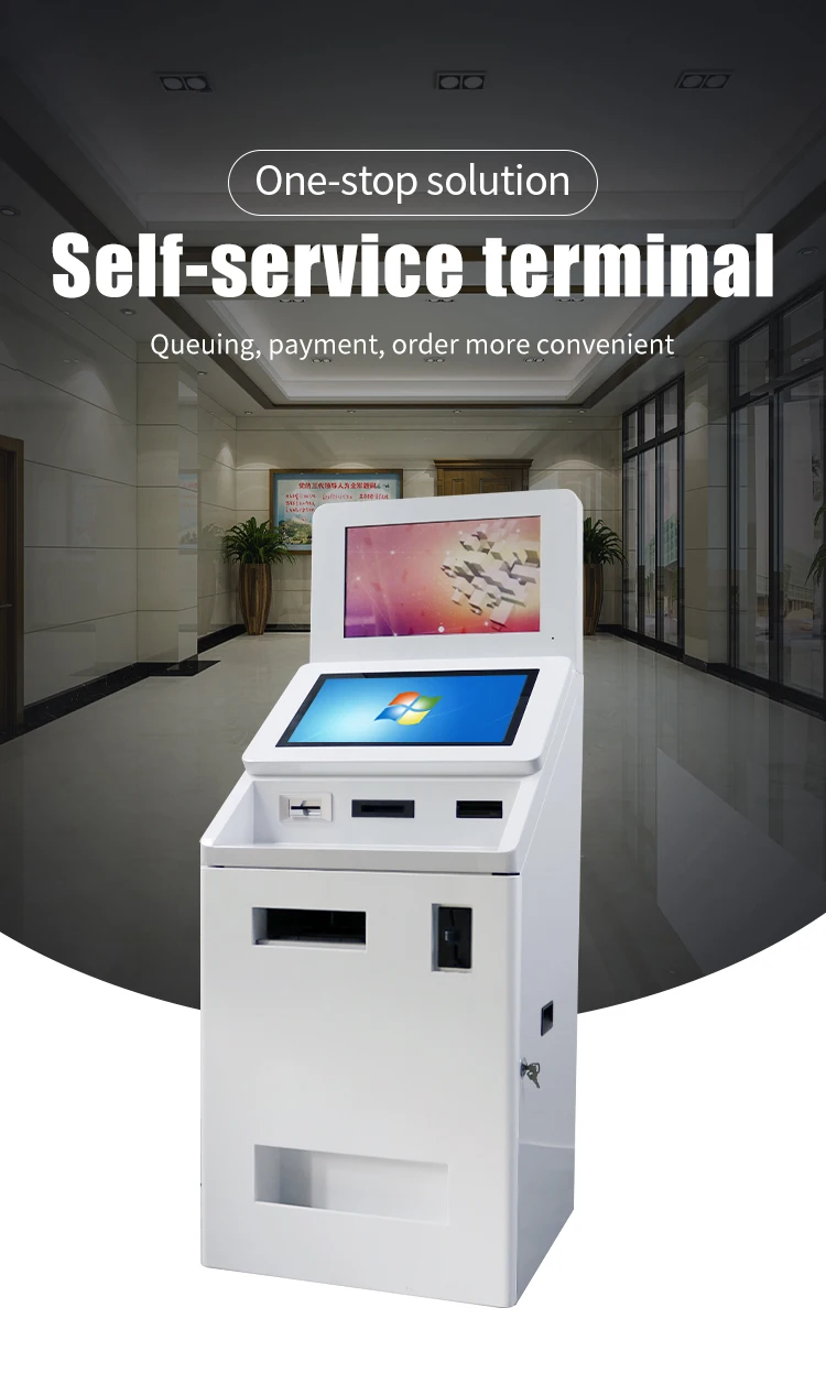 Hospital Kiosk Cash Coin Recycle QR Scanner A4 Report Printing Touch ...