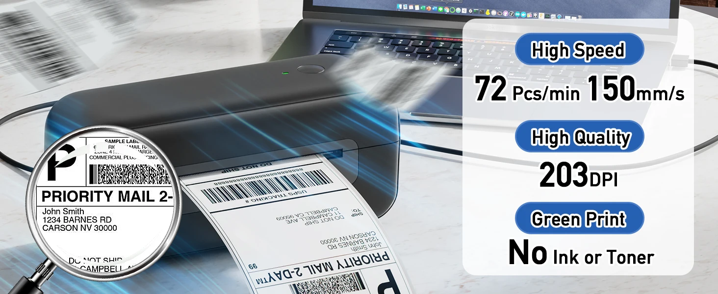 4x6 Printer Phomemo Shipping Label Printer B246D USB Waybill Packages ...