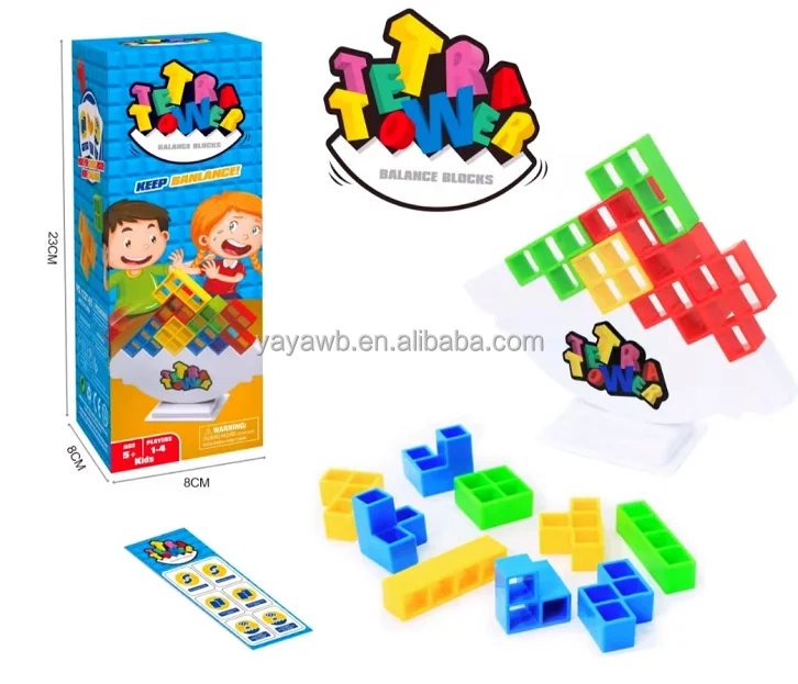 Kids Tower Balancing Blocks Crazy Game Stacking Toys Balance Tower Baby ...