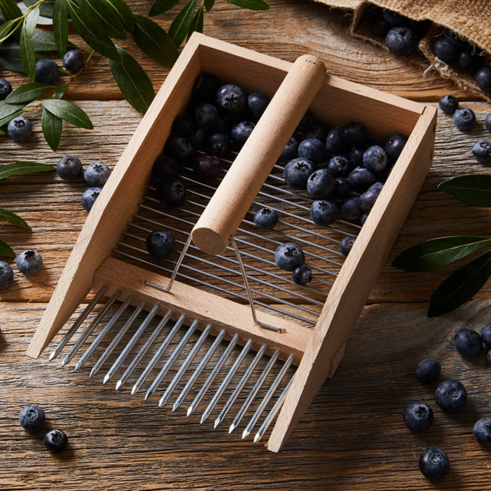 Comb Berry Harvester Wooden Blueberry Rake Scoop Berry Picker and Rake ...