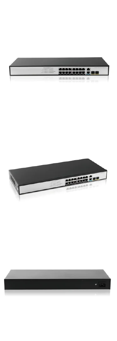 20 1000Mbps Ports PoE Gigabit 16+2+2 Giga 1U Rack Mount Ethernet Switch ...