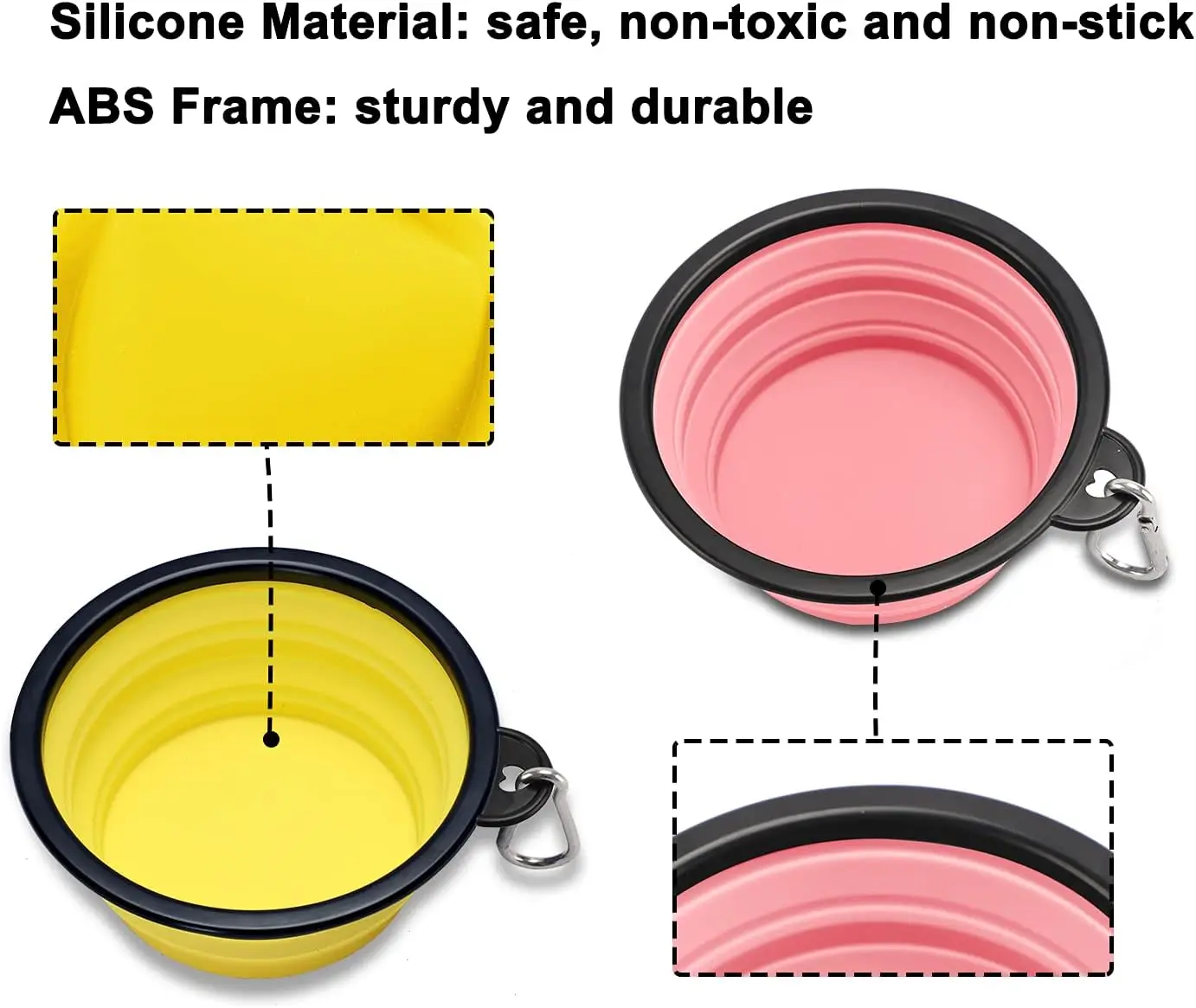 Customize Foldable Collapsible Dog Cat Water Food Bowl Travel Portable ...