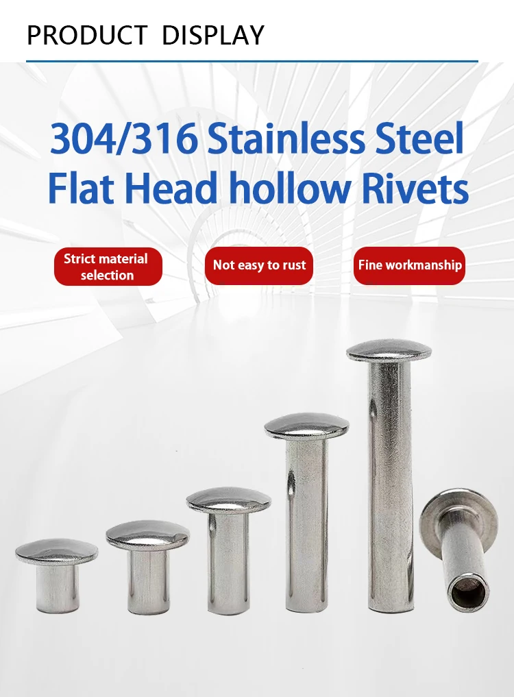 Wholesale 304/316 Stainless Steel Flat Head Tubular Semi Hollow Rivet ...