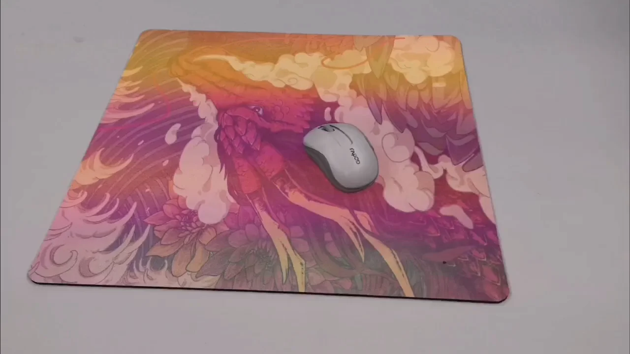 Poron Base Rainbow Color Gaming Mousepad Glass Infused Fabric Surface ...