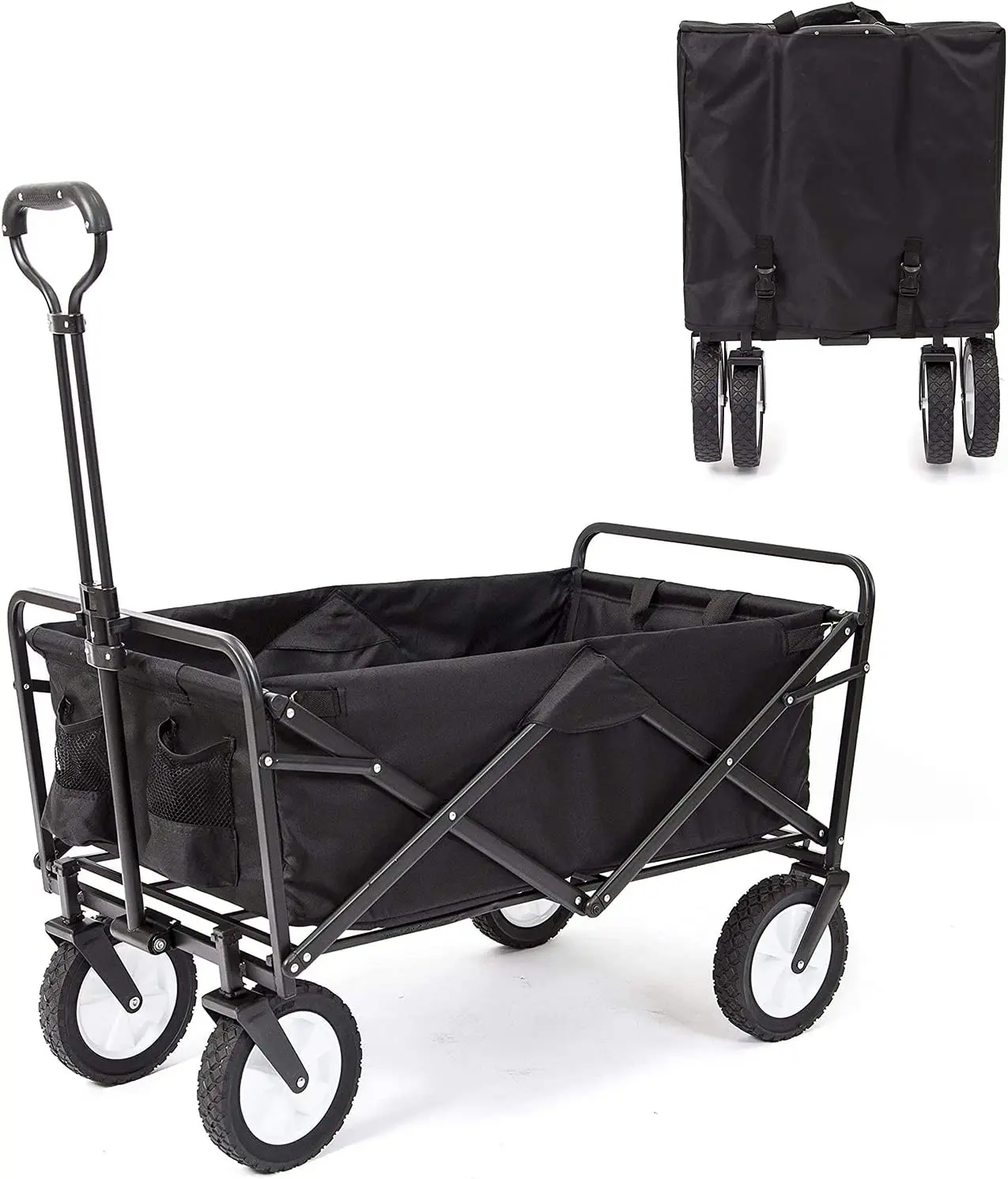 New Outdoor Collapsible Utility Folding Wagon Cart Heavy Duty Foldable ...