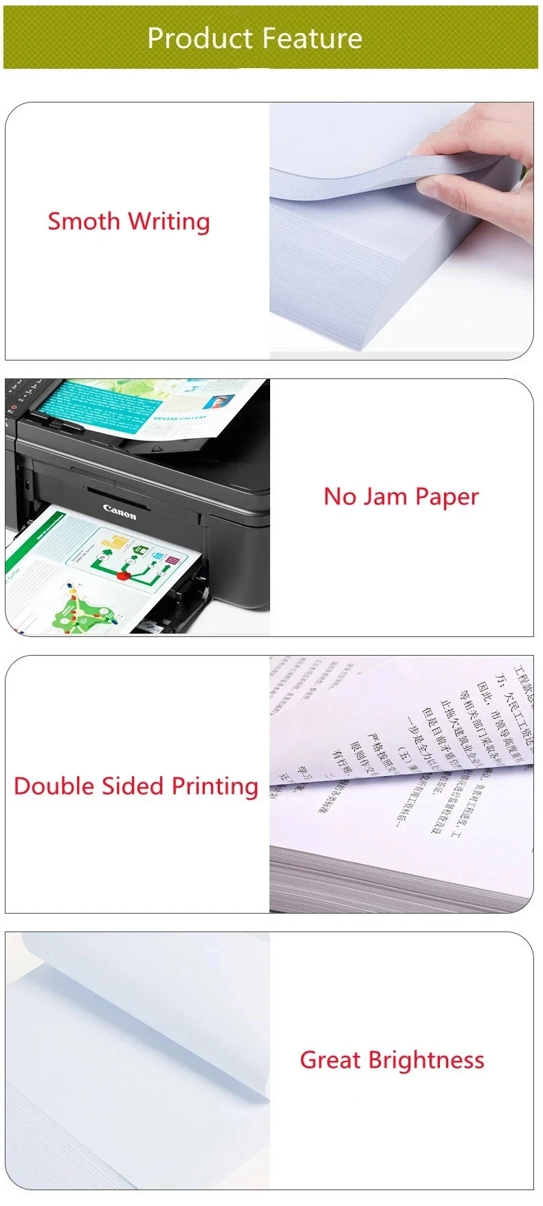 Factory Customize Stationery White A4 Office Paper 70gsm 80gsm For ...