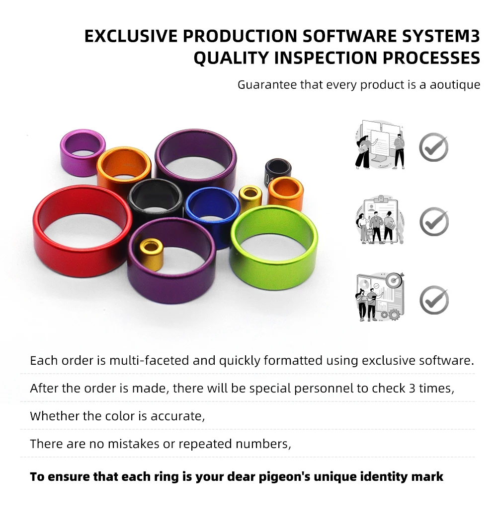 Customized Laser Engraving 2-9mm Aluminum Bird Leg Bands