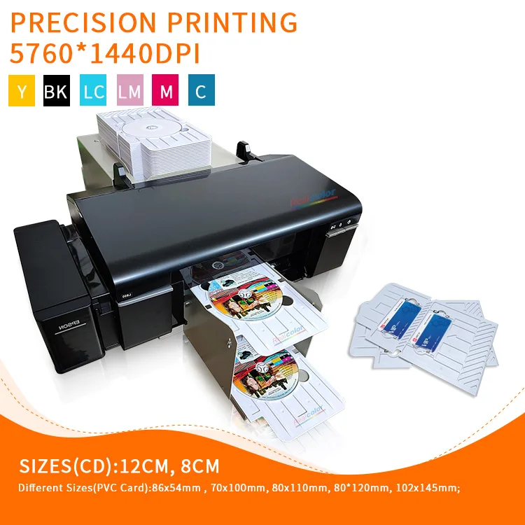 Automatic Plastic Pvc Id Card Printer Cd Dvd Printer Color Vivid ...