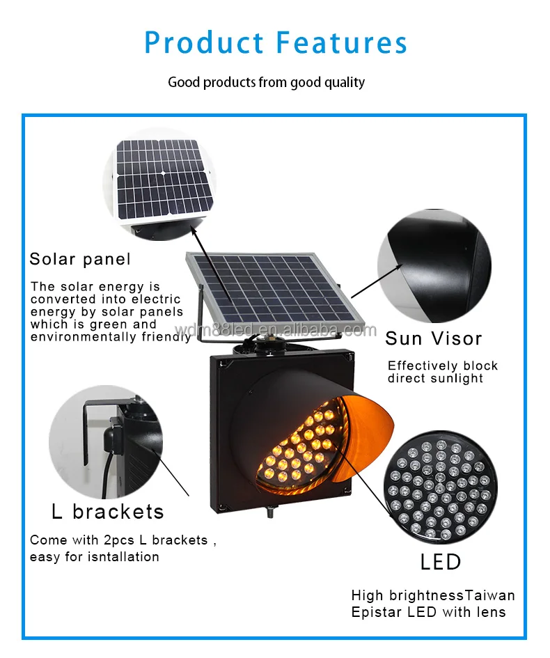 Philippine 12-inch Intersection Solar Construction Warning Light Led ...