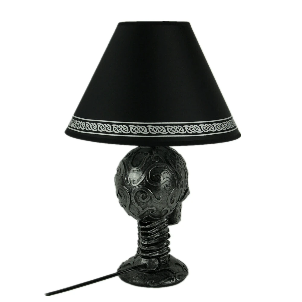 Gothic Tribal Skull Table Lamp With Shade Resin Skeleton Backbone Base ...