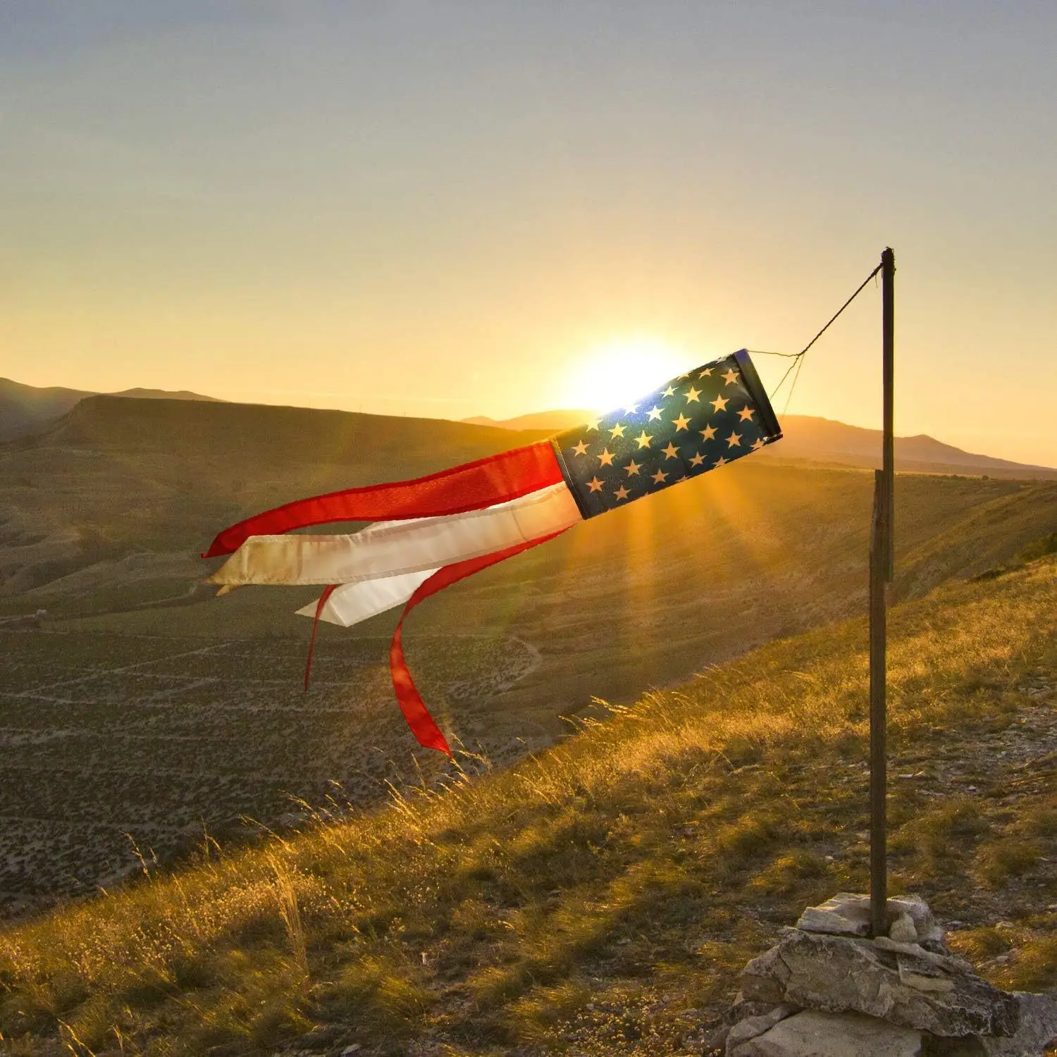 4th Of July 2024 Usa Outdoor Hanging American Windsock Flag ...