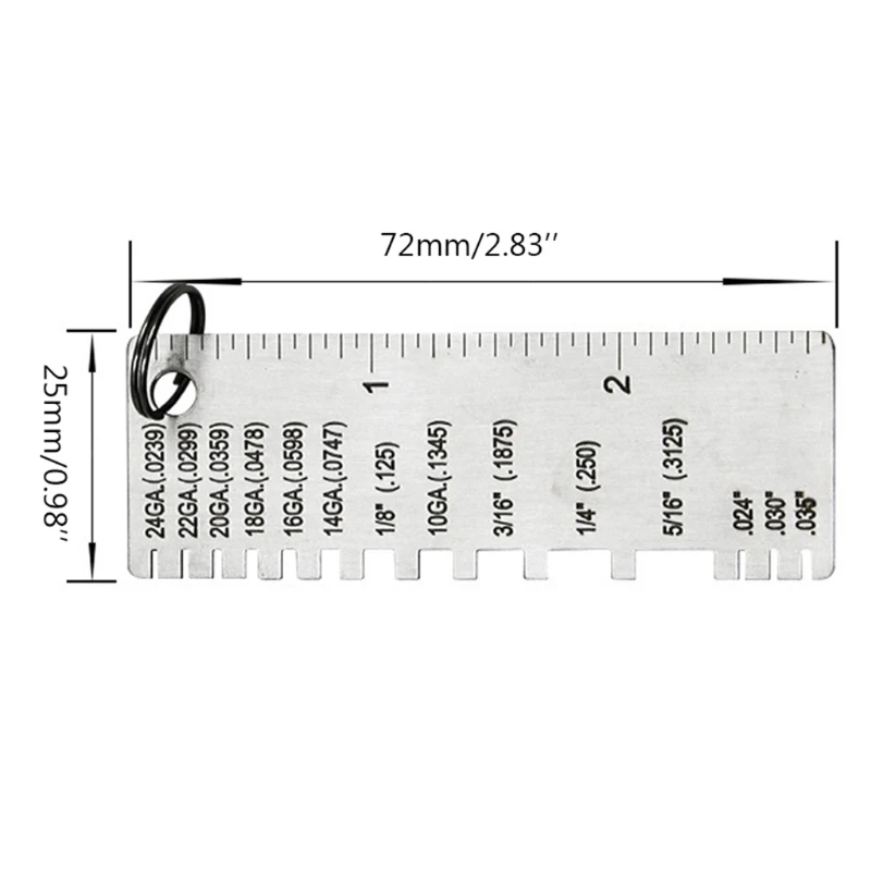 Stainless Steel Weld Inspection Ruler Caliper - Accurate Thickness ...