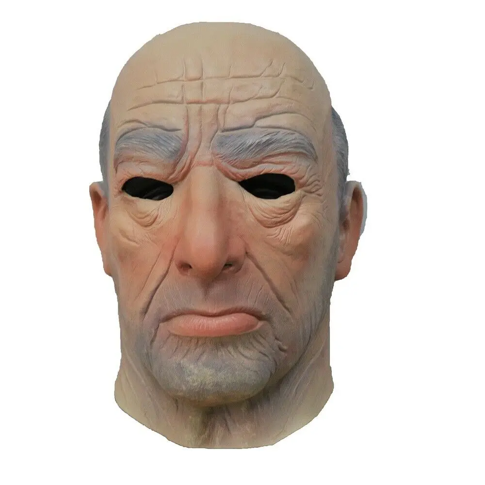 Realistic Fancy Dress Lifelike Halloween Old Man Latex Mask Human Male ...