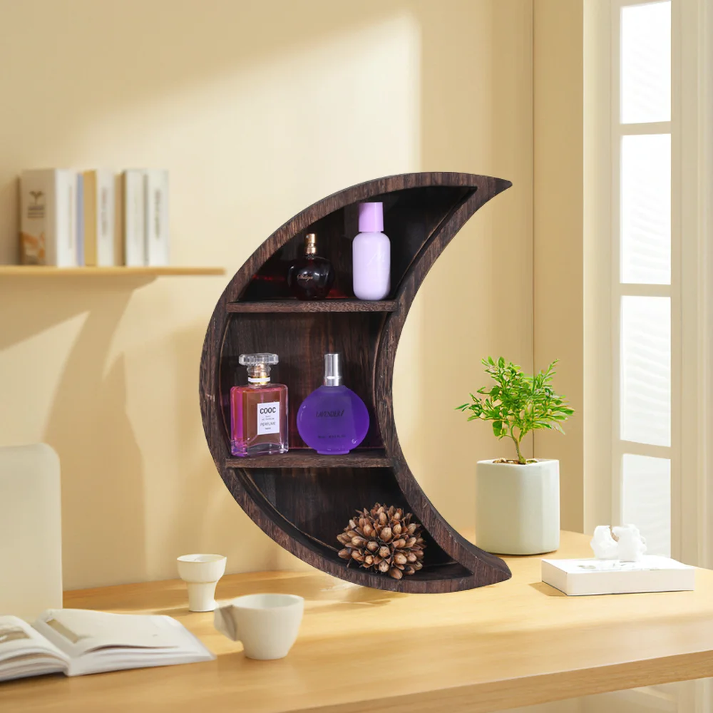 Wall Mounted Moon Shape Display Shelf for Trophies & Medals