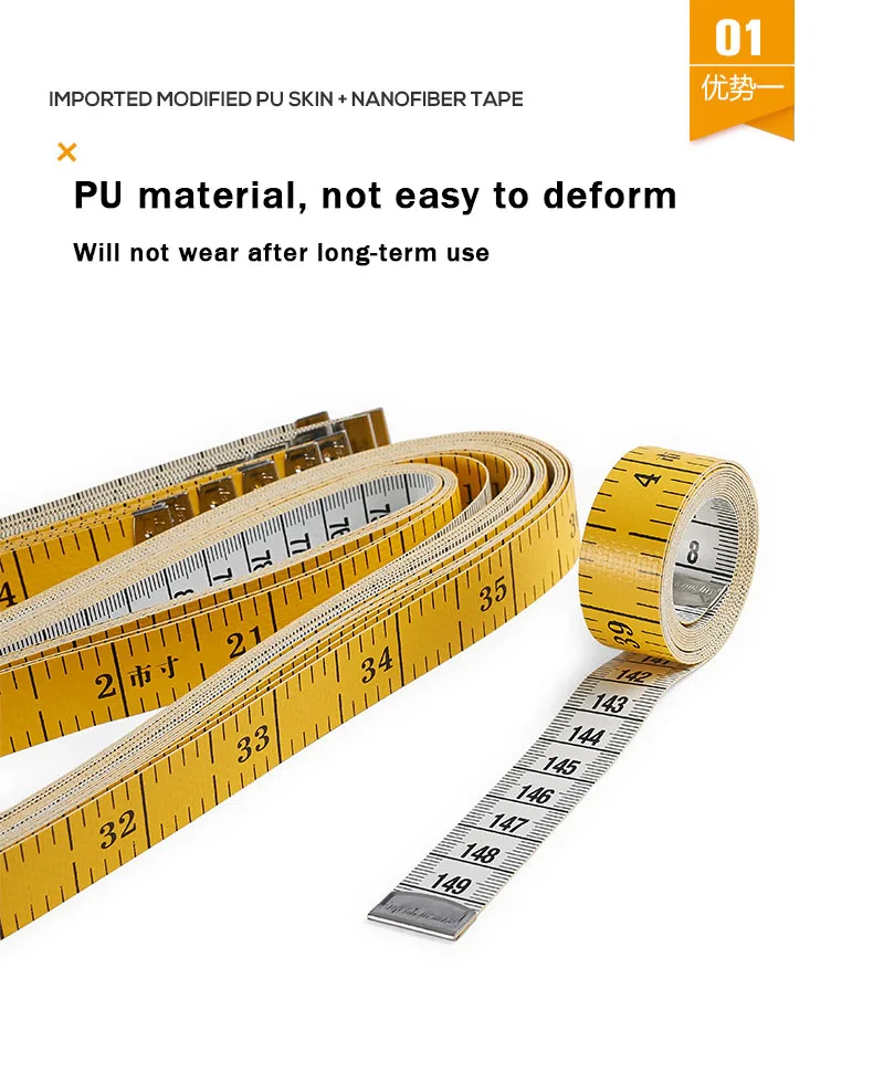 Custom Logo Pvc Plastic Double Scale 60 Inch 150 cm Sewing Tailor Cloth ...