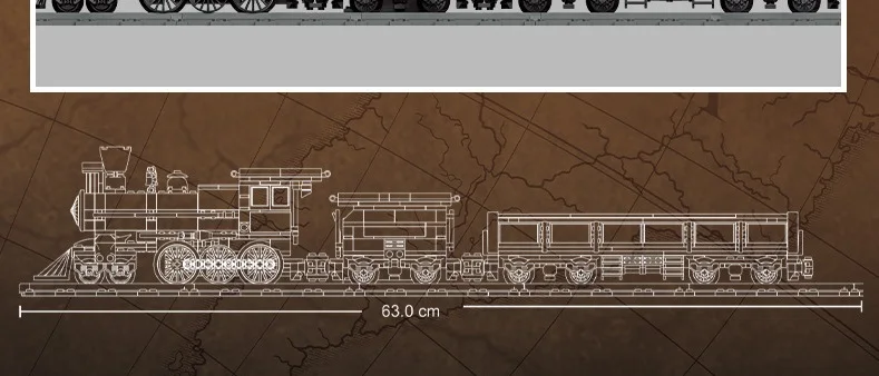 JS59001-20 Train Series TH10 GWP Steam Locomotive Car Assembly