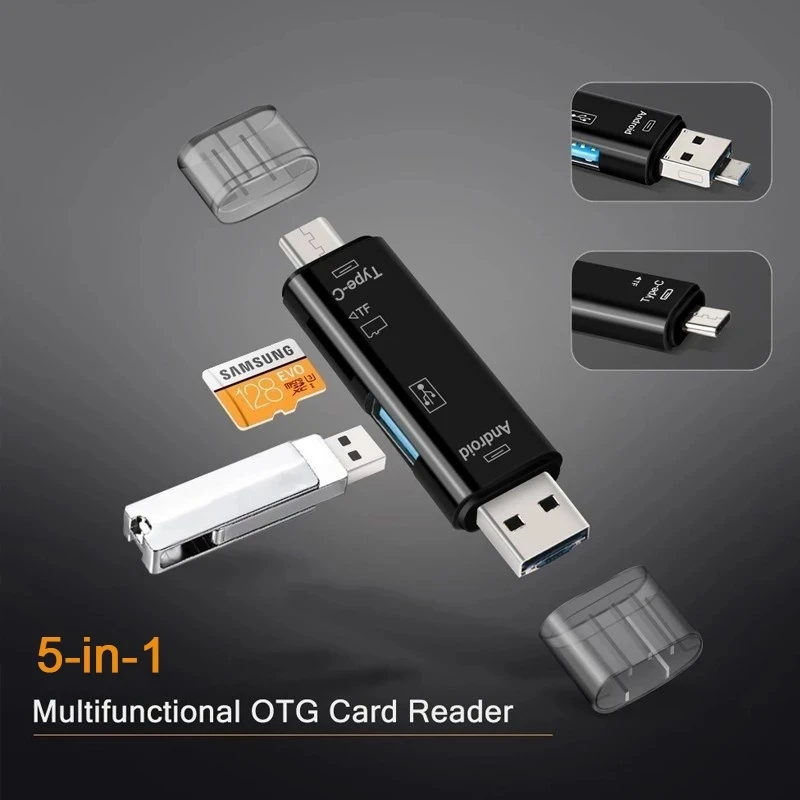 5 In 1 Multifunction Usb 2.0 Type C/usb /micro Usb/tf/sd Memory Card ...