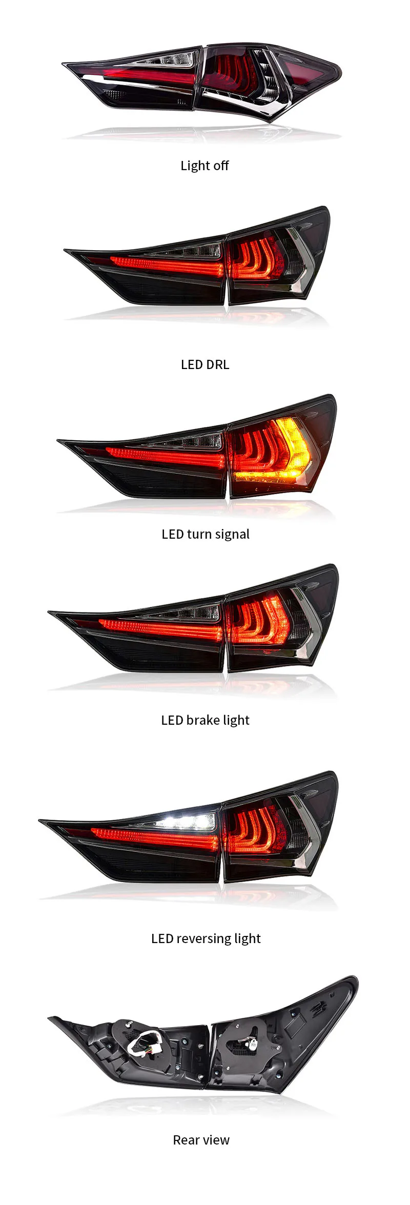 Upgrade Full Led Tail Light Tail Lamp Assembly For Lexus Gs Gs350 Gs300 ...