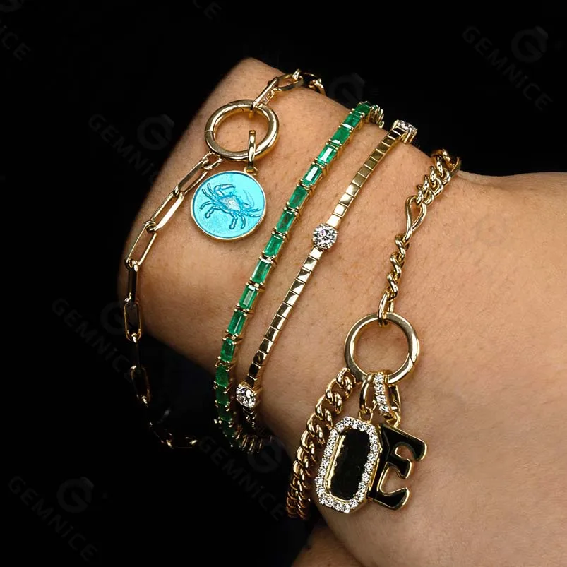 Gemnel Double Chain Bracelet - 18K Gold & Charm Enhancers