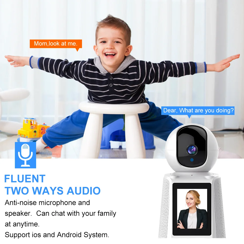Indoor 2MP Wireless Remote Control Home Security Surveillance Camera ...