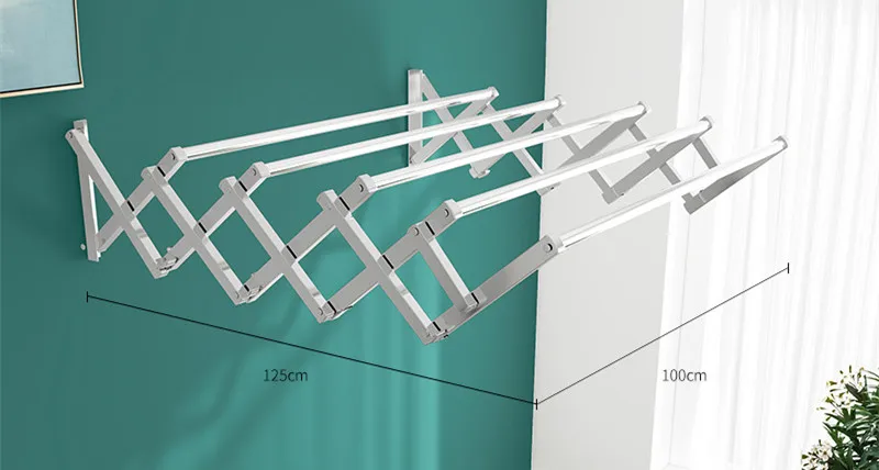 Extendable Wall Mounted Drying Rack - Space-Saving Laundry