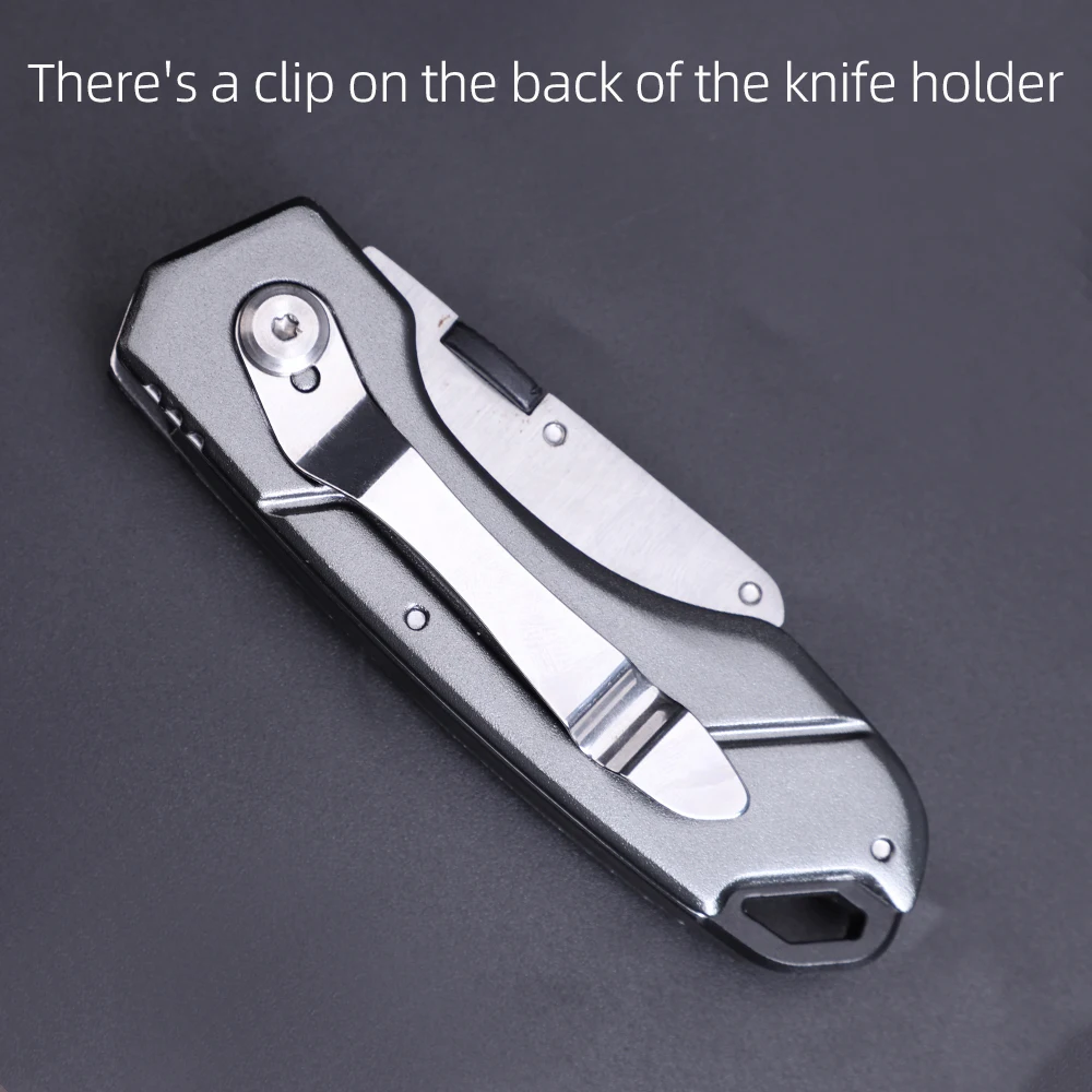 Stainless Steel Folding Utility Knife Industrial Grade All Steel Heavy ...
