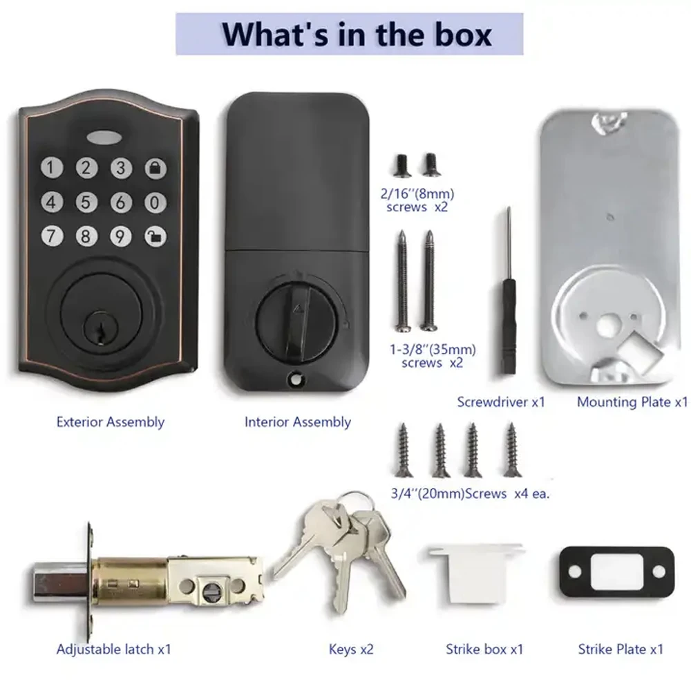 Elock Es223 Programmable Automatical Smart Deadbolt Lock Password Pin ...