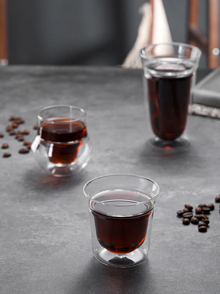 Drinking Water Borosilicate Double Wall Glass Cup Tea Coffee Glass Cup ...