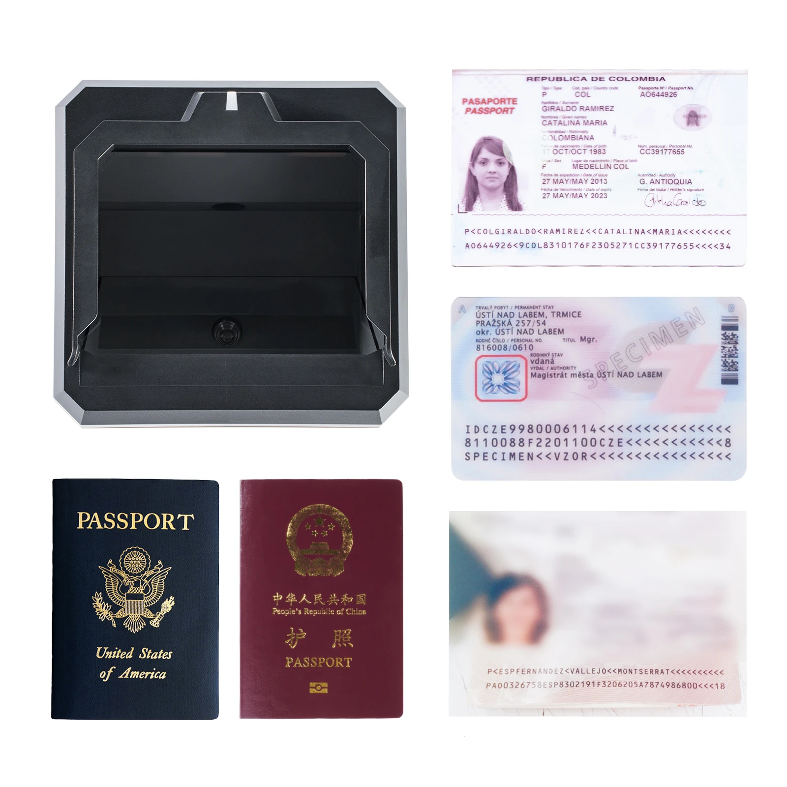 MRZ Auto Sensor Passport Reader & Airport Scanning Device