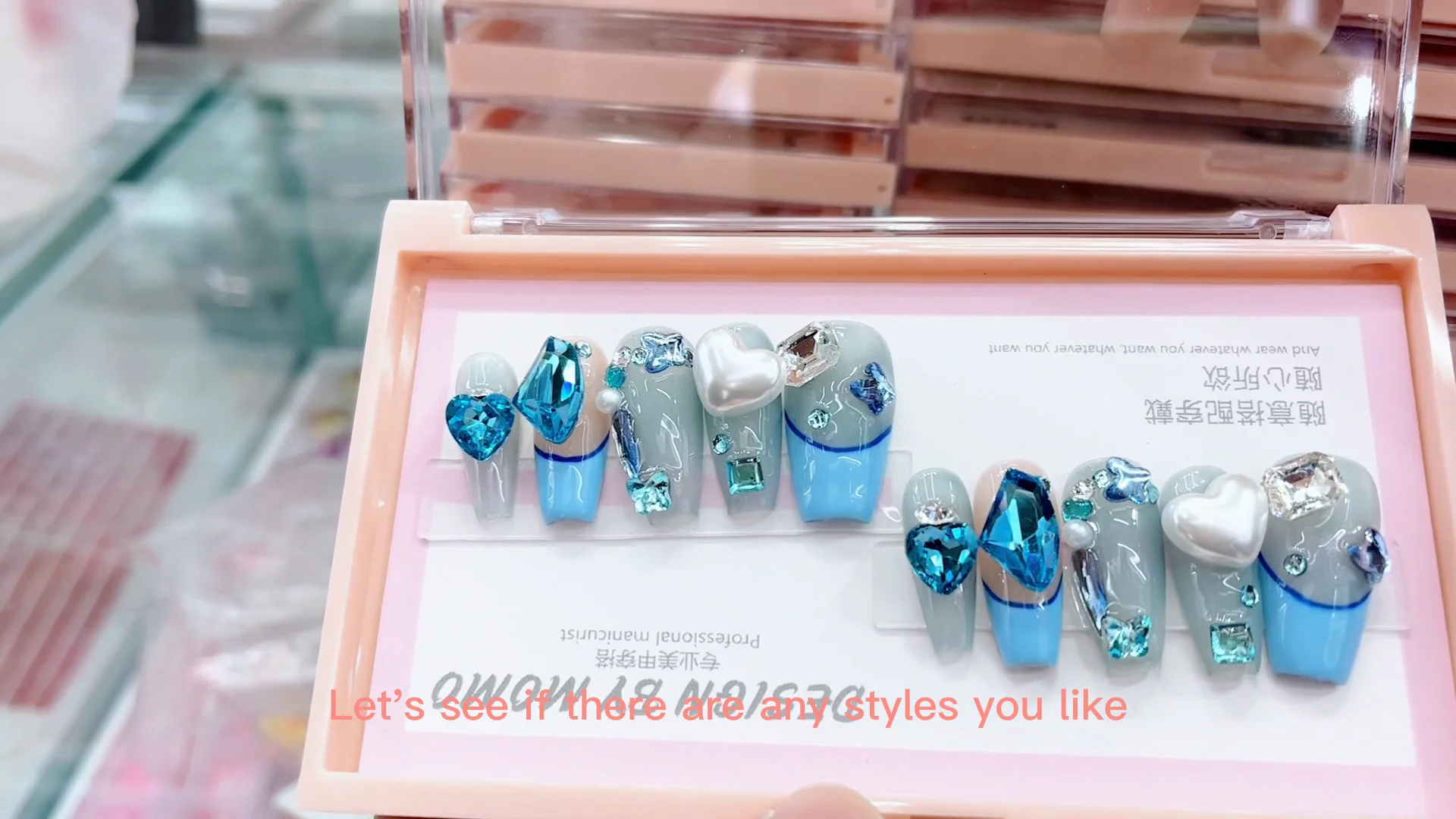 Handmade Fake Nails With Rhinestones Luxury Handmade Nails Press On ...