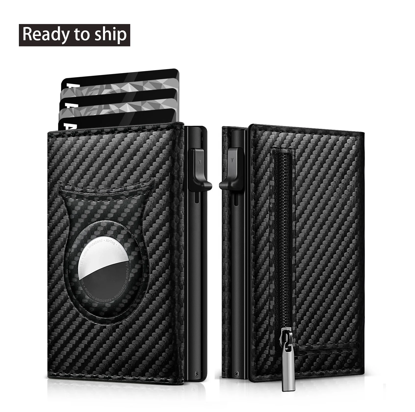 Mens Air Tag Wallet Card Holder Leather Smart Wallet With Air Tag ...