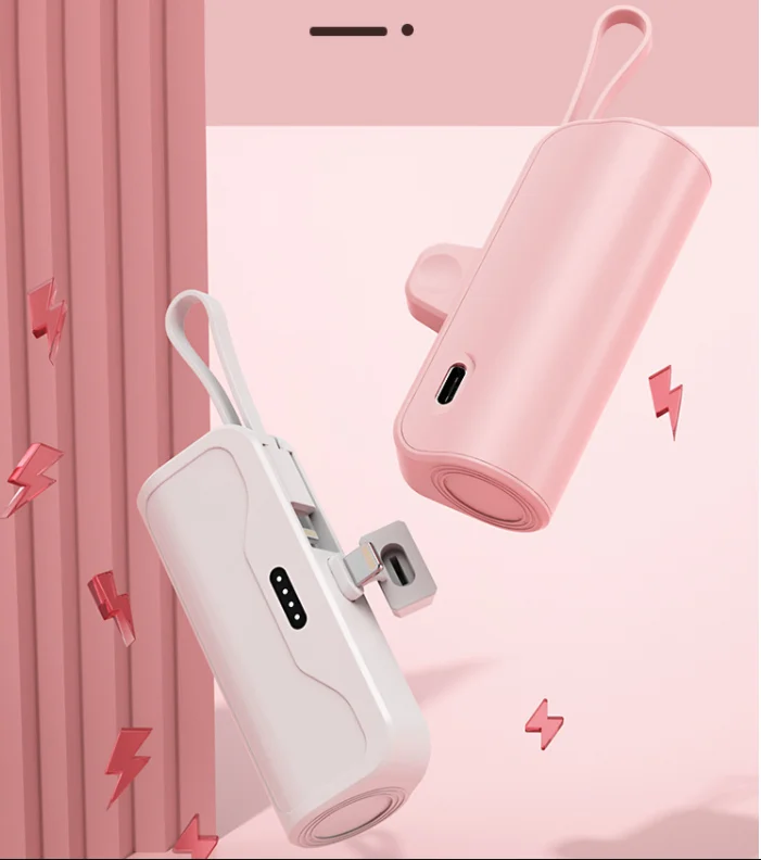 Mini 5000mah Pocket Power Bank Type C Emergency Charger Portable Pocket ...