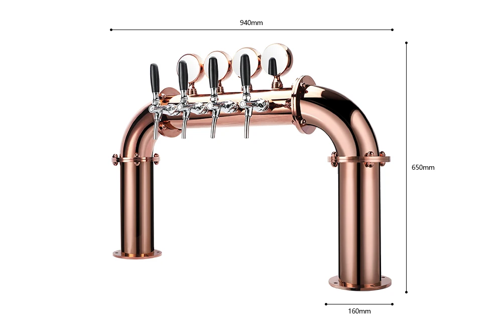 Custom Copper Bridge Beer Column Font 4 Tap Bar Stainless Steel Beer ...
