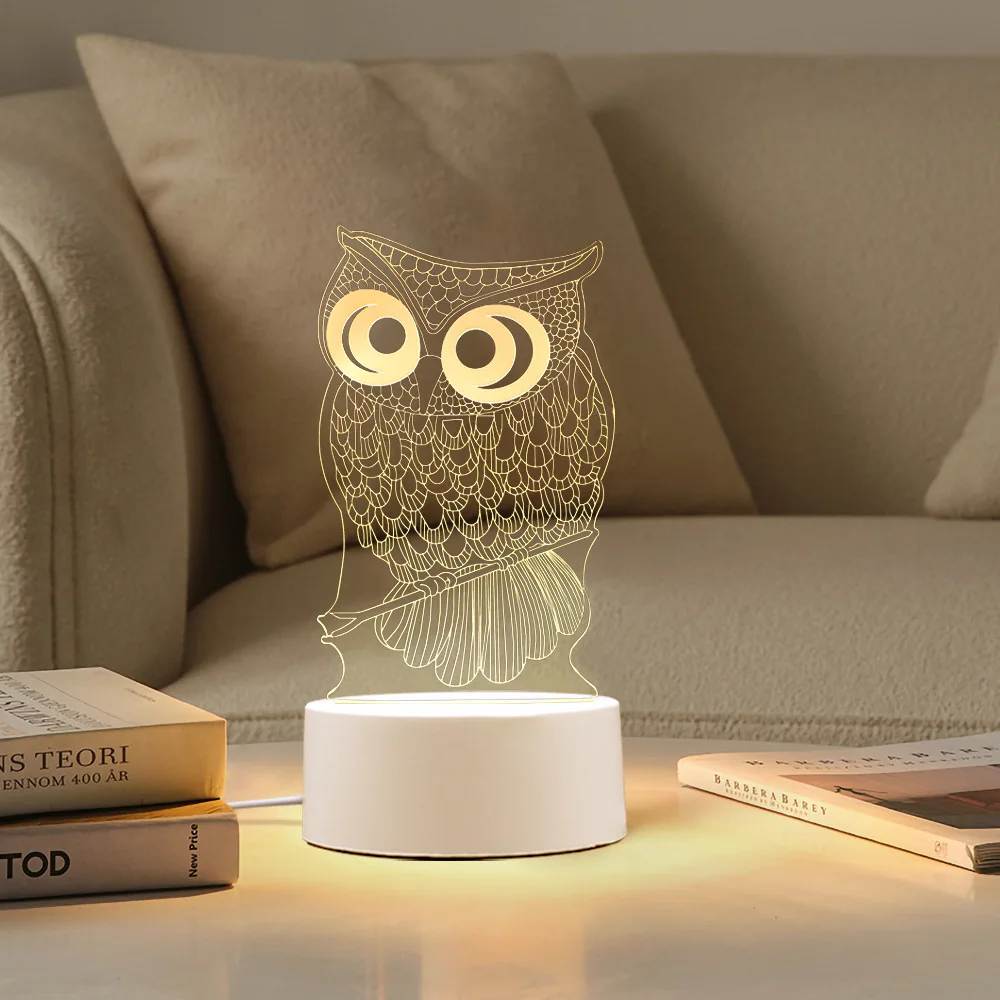 Custom Decor Light 3D Desk Lamp Led Table Lamps Table Lamps Owl Style ...