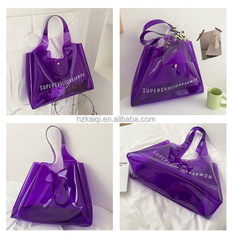 Custom Clear PVC Tote Bag - Perfect for Beach & Shopping