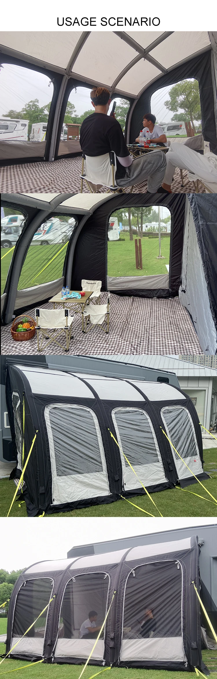Caravan Canopy Awning Veranda Gonfiabile 390 Per Caravan Car Inflatable ...