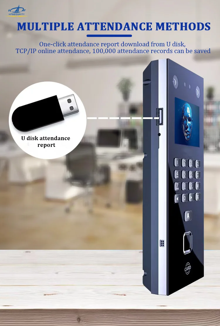 Hfsecurity Ra07 Face Fingerprint Palm Print Recognition Attendance Access Control Time ...