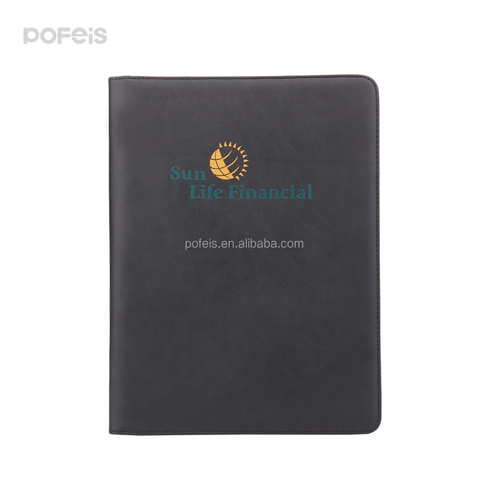 Wholesale Size Logo Pu Leather Presentation Custom A4 File Folder With ...