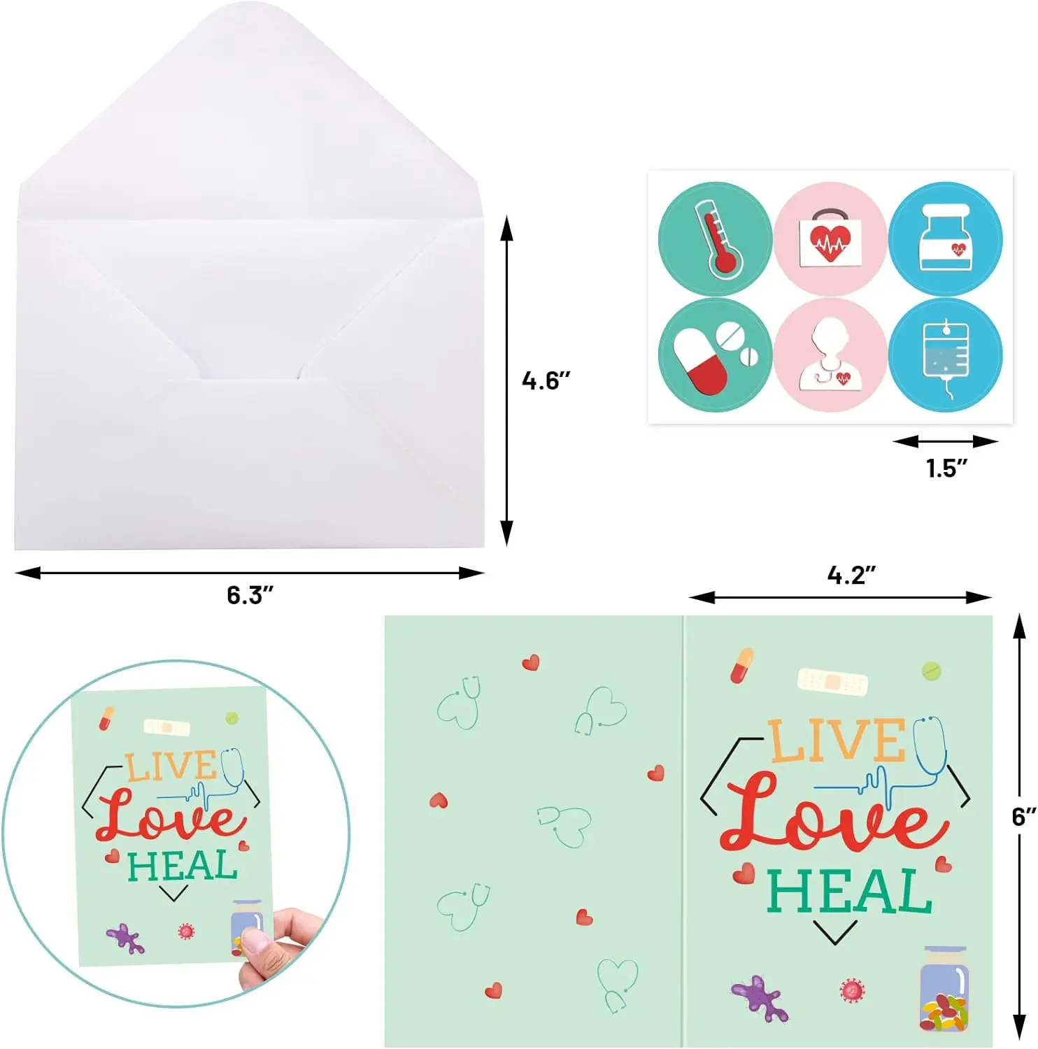 Nurse Appreciation Thank You Cards With Envelopes And Stickers For ...