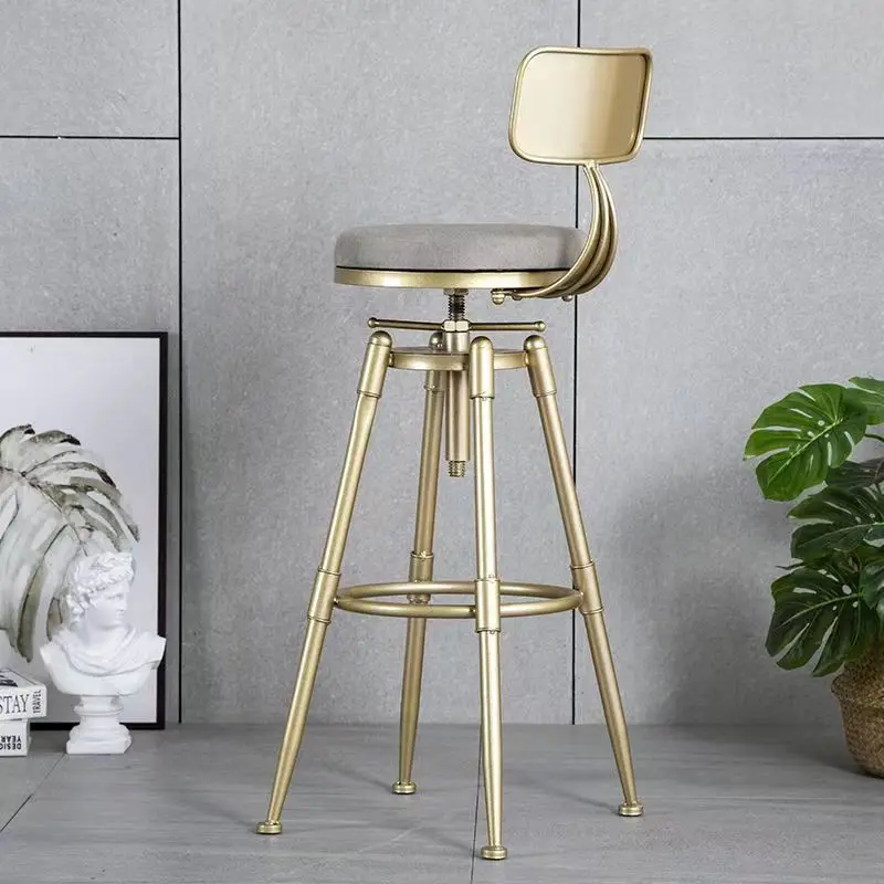 Nordic Spinning Lift High Leg Bar Stool Modern Minimalist Wrought Iron ...