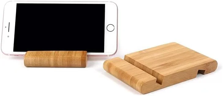Custom Bamboo Phone Holder Bamboo Wood Single Tier Phone Stand Double ...