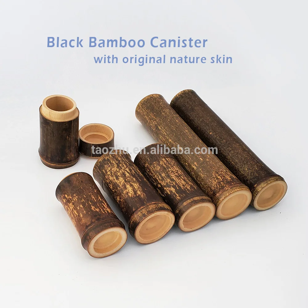 Black Bamboo Tea Jar Natural Biodegradable Bamboo Coffee Bean Storage ...