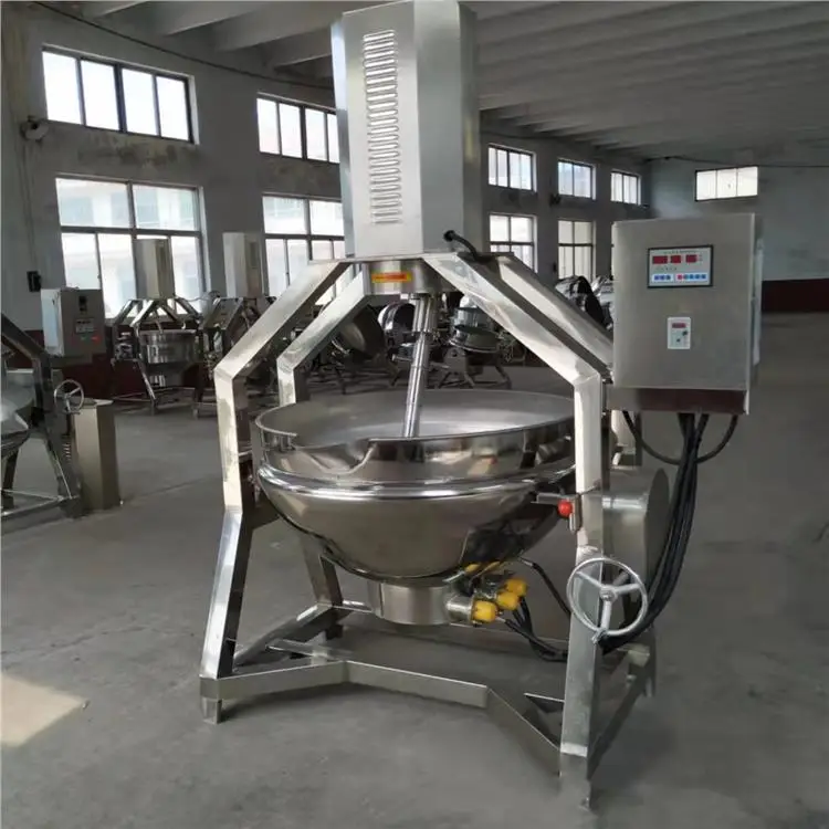 Double Cooking Jacket Kettle with Agitator Mixer Gas Heated Jacketed ...