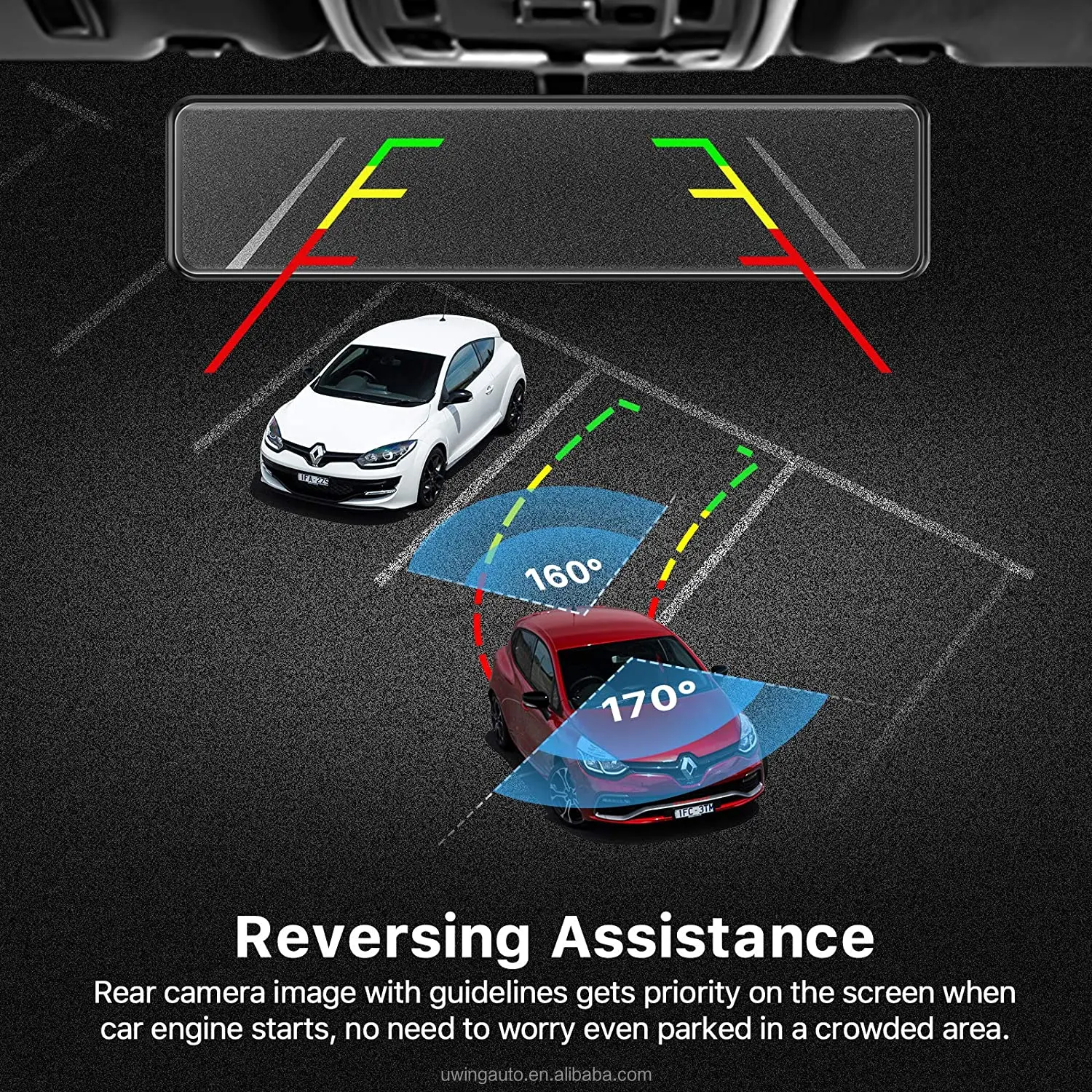 12 Inch Touch Screen Rearview 4k Car Mirror Dash Cam 2160p Video ...