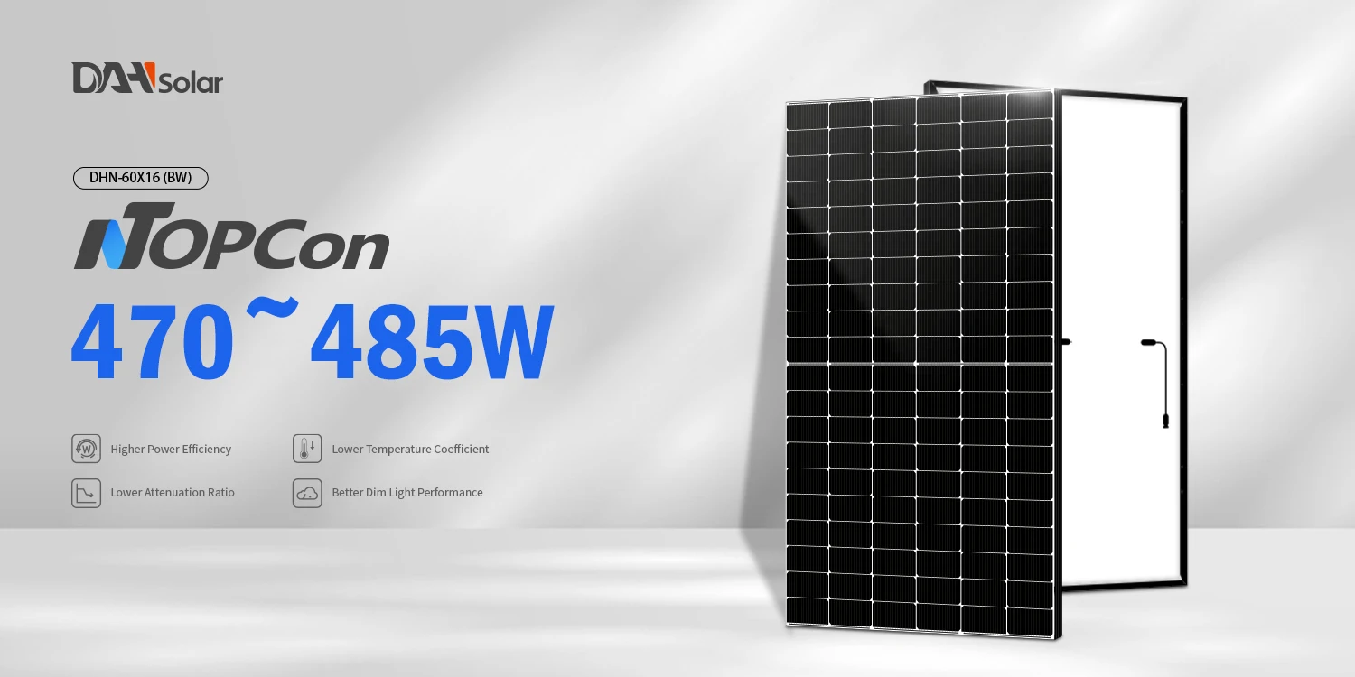 Monocrystalline N Type Pv Module Eu Stock 470w 475w 480w 485w Dah Solar ...