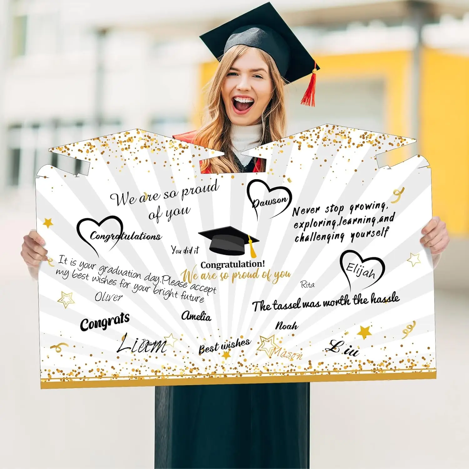 Black Gold Graduation Card Graduation Guest Book Class of 2025 Big ...