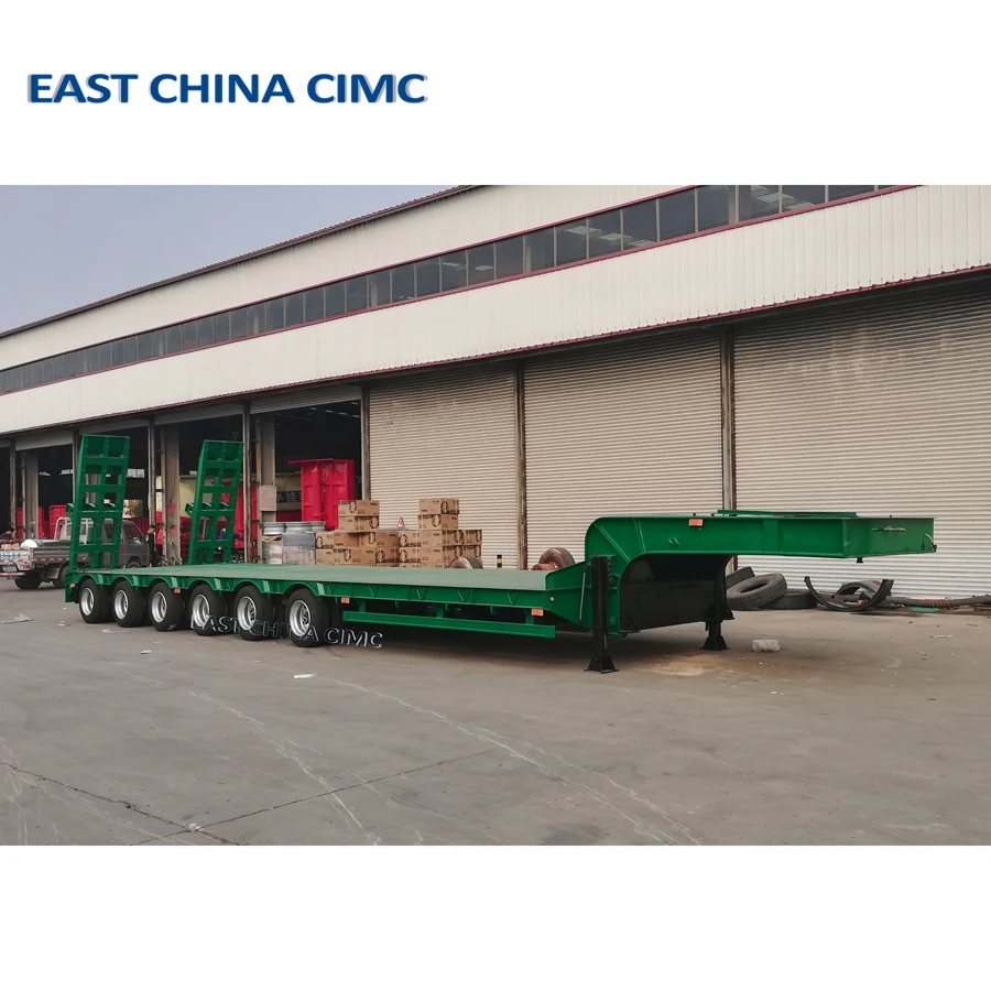 CIMC Heavy Duty Lowbed Lowboy Semi Trailer 200tons 6 Axles Excavator ...