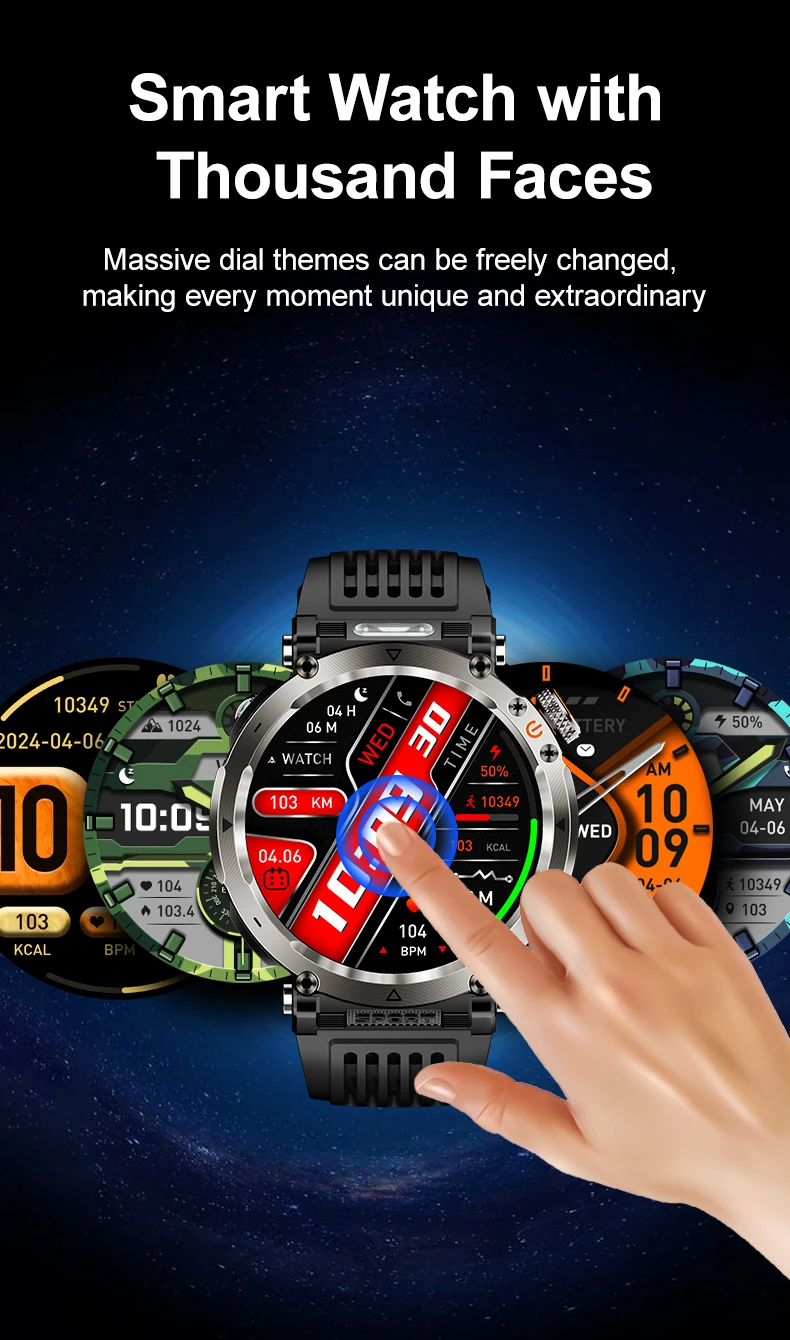 HT30 Outdoor Flashlight Smartwatch - IP68 Waterproof