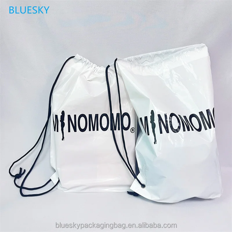 Custom Eco Friendly Drawstring Plastic Poly Bag With Logo Waterproof PE ...