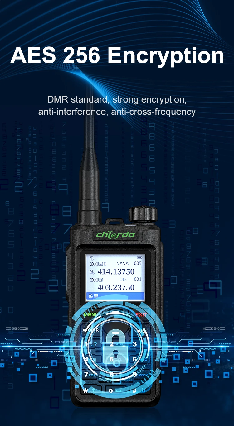 Chierda UV58D Digital Dual Band Two-Way Squelch Radio